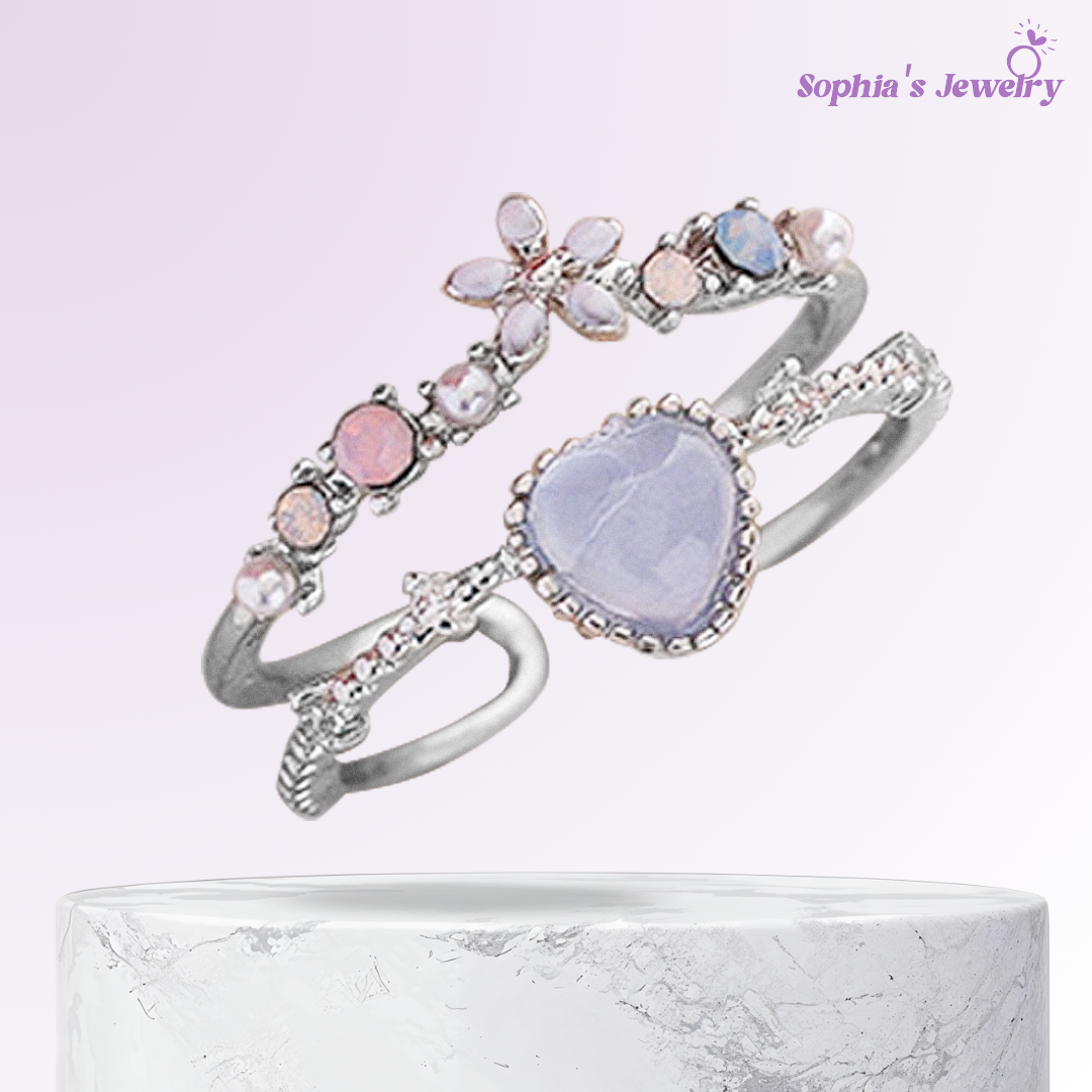 Selene | Blue Stone Radiance | Silver Ring – Sophia's